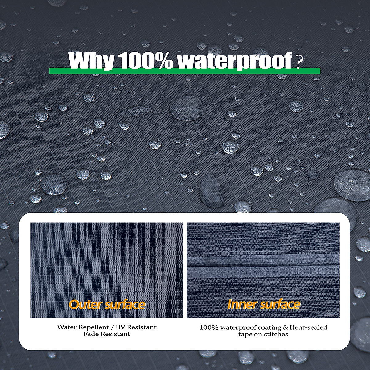 F&J Outdoors Patio Furniture Covers, Waterproof UV Resistant Rip-stop Cover for Outdoor Furniture, Grey, 90"Wx60"Dx27.5"H