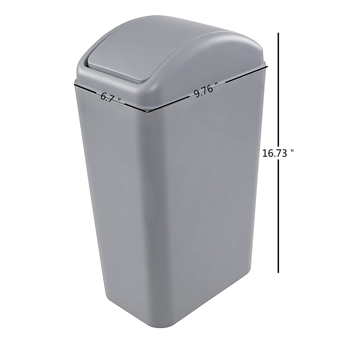CadineUS 14 Liter Plastic Trash Can with Lid, Kitchen Bathrooom Office Garbage Bin Set of 2