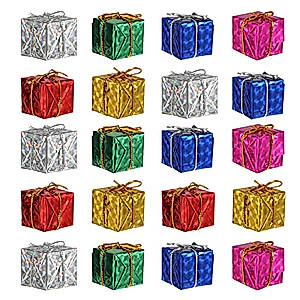 Tinksky 24pcs Christmas Tree Small Gift Boxes Hanging Decorations Ornaments Party Favors (Random Color)