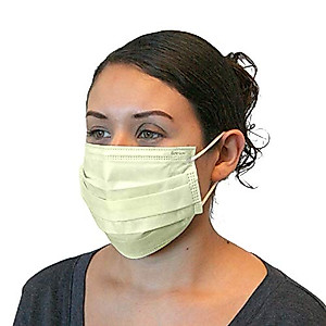 BeeSure BE2100Y Ear Loop Face Masks, Yellow (Pack of 50)