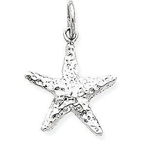 IceCarats 14K White Gold Starfish Necklace Charm Pendant 22mm x 14mm Only