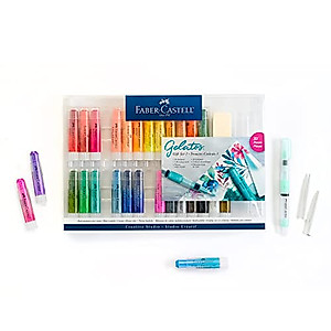 Faber-Castell Gelatos Original Gift Set - 28 Colors - Multi-Purpose Art Color Sticks Set, 34 Piece Gift Set