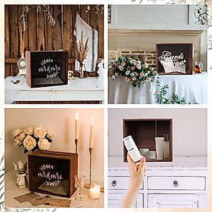 OurWarm Wooden Wedding Card Box for Reception, Money Gift Card Box for Wedding, Card Storage Box Wedding Decorations for Reception Party Birthday Wedding Gifts