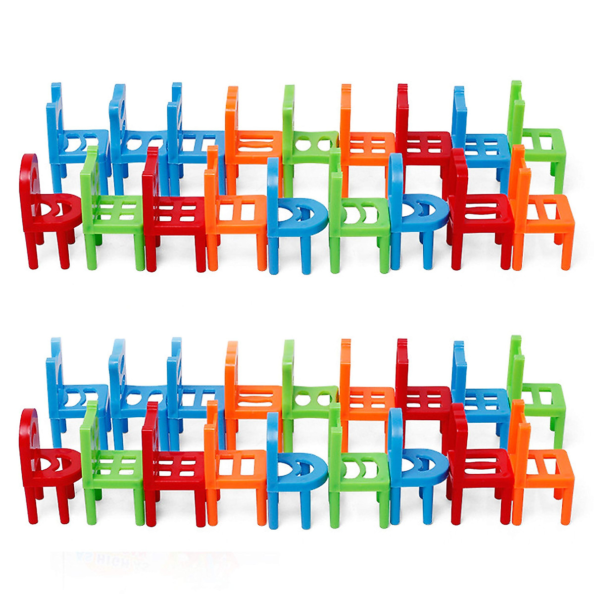 Carykon 36 PCS Children Stacking Chairs DIY Balance Chair Stool Parent-Child Gathering Puzzle Board Game Early Childhood Educational Chair Stacking Toys