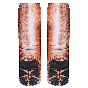 AGRIMONY Funny Socks for Men Women Teens-Fun Animal Dog Paws Socks 3D Casual Novelty Crew Socks Funky Crazy Silly Socks-Valentines Christmas Dog Gifts Stocking Stuffers