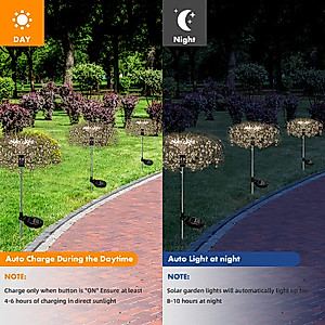HFLYJPYW Solar Garden Lights Solar Fireworks Lights 150 Lights 2 Pack Solar String Lights with 2 Lighting Modes Garden, Terrace, Courtyard, Flower Bed, Party (Warm White) (Warm White)