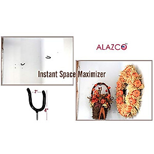 ALAZCO 16 Black Vinyl Coated Steel Wall Mount Screw-in Heavy Duty Tool Holders 4” Utility U-Hooks for Garage Workshop Storage Hang Shovels Rakes Brooms Garden Tools Sports Equipment Tennis Racket