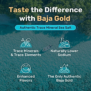 Baja Gold Mineral Sea Salt - Organic Natural Grain Salt for Cooking & Baking | Authentic Baja Salt | Ideal for All Culinary Creations | 1 lb. Resealable Bag, 300+ Servings