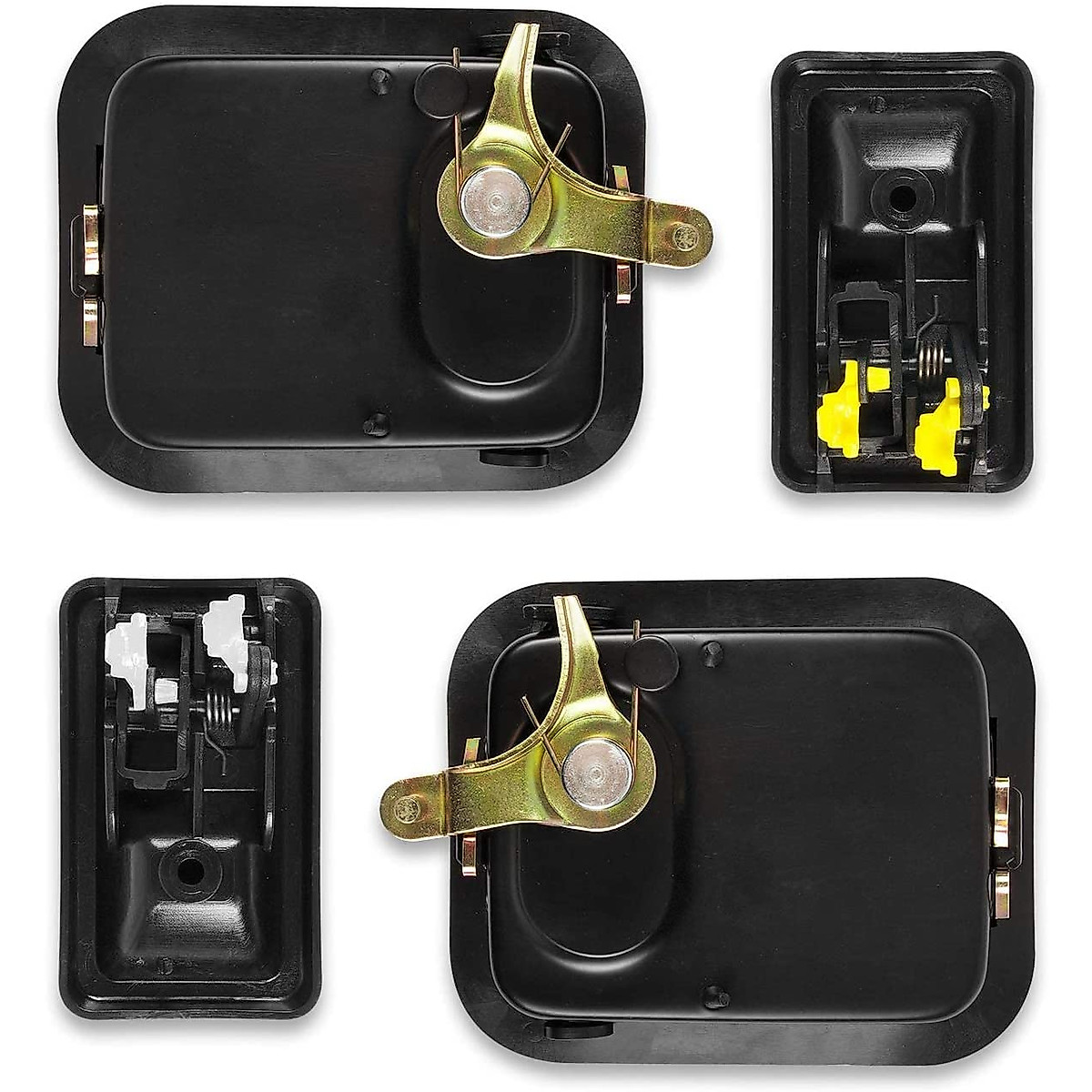 VESEN Exterior Door Handle + Interior Release Handle Replacement for 1997-2006 Wrangler # 55176383AE 55176382AE 55176477AC 55176476AC | Pack of 4