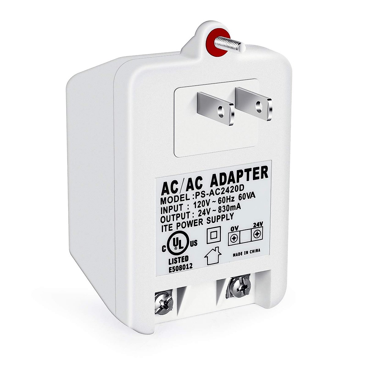 24V 830mA Thermostat and Doorbell Transformer, Wall Transformer with PTC Fuse Compatible with Nest, for Honeywell, Ecobee and Sensi Thermostat, Nest Hello and All of Doorbells