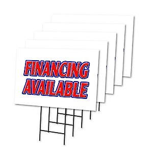 FINANCING Available 5 Pack of 18" x 24" Yard Sign & Stake Outdoor Plastic Window | Advertise Your Business | Stake Included Image On Front Only | Made in The USA