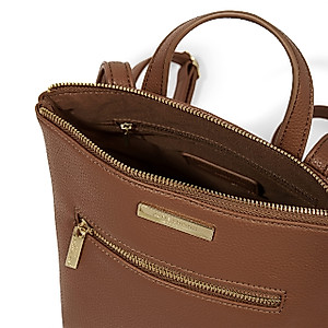 KATIE LOXTON Brooke Square Womens Mini Vegan Leather Zippered Top Handle Backpack Cognac