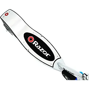 Razor E300 Electric Scooter - 9" Air-filled Tires, Up to 15 mph and 10 Miles Range, White/Blue