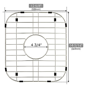 MONSINTA Kitchen Sink Grate and Sink Protectors, Stainless Steel Sink Grid 27 3/16" x 14 5/16" with Center Drain for Single Sink Bowl, Sink Grids Sink Bottom Grid for Kitchen Sink