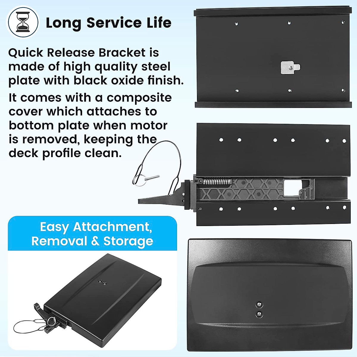 1854060 MKA-32 Quick Release Bracket with Cover Fit for Ulterra Terrova PowerDrive Trolling Motor