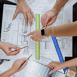 20 Pack Color Rulers, Plastic Rulers, Straight Ruler-Ruler with Inches, Centimeters and Millimeter Flexible Clear Plastic Kids Rulers Ruler for School,Home, Office,Assorted Colors (6 Inch+12 Inch)