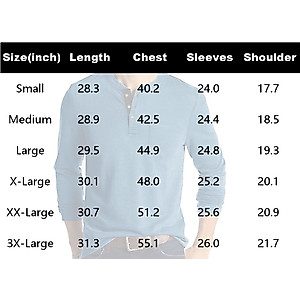 Olidarua Mens Fashion Long Sleeve Henley Shirts Casual Button T Shirts with Pocket