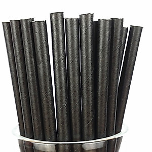 Free DHL 500 pcs Plain Black Paper Straws Bulk, Colored Disposable Solid Color Black Paper Drinking Straws for Holiday Party, Wedding, Baby Shower, Birthday, Halloween Pure Mason Jar Straws