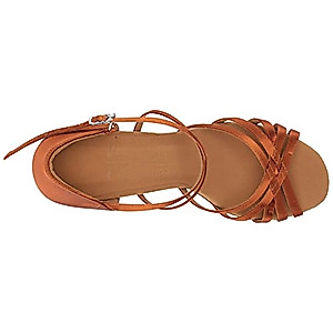 Very Fine Elektra Women's Ballroom Salsa Tango Latin Dance Shoes Copper Tan Satin 2.5" Spool Heel US 8 M