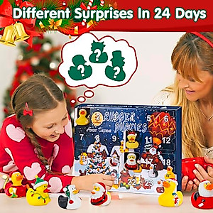 CCCDF Advent Calendar 2023,Christmas 24 Days Countdown Advent Calendar with 24 Rubber Ducks Fun Toys for Boys, Girls, Kids and Toddlers, Christmas Decoration Party Favor Xmas Gifts
