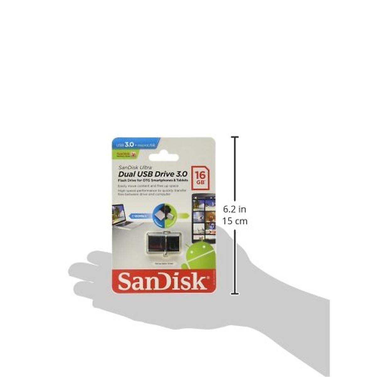 Sandisk Utlra Dual USB Drv 16 GB (SDDD2-016G-A46)