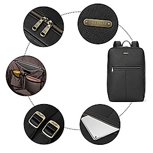 CHOLISS Laptop Backpack for Women&Men,15.6" Computer Backpack,Retro Vegan Leather Travel Work College Bag Durable Daypack