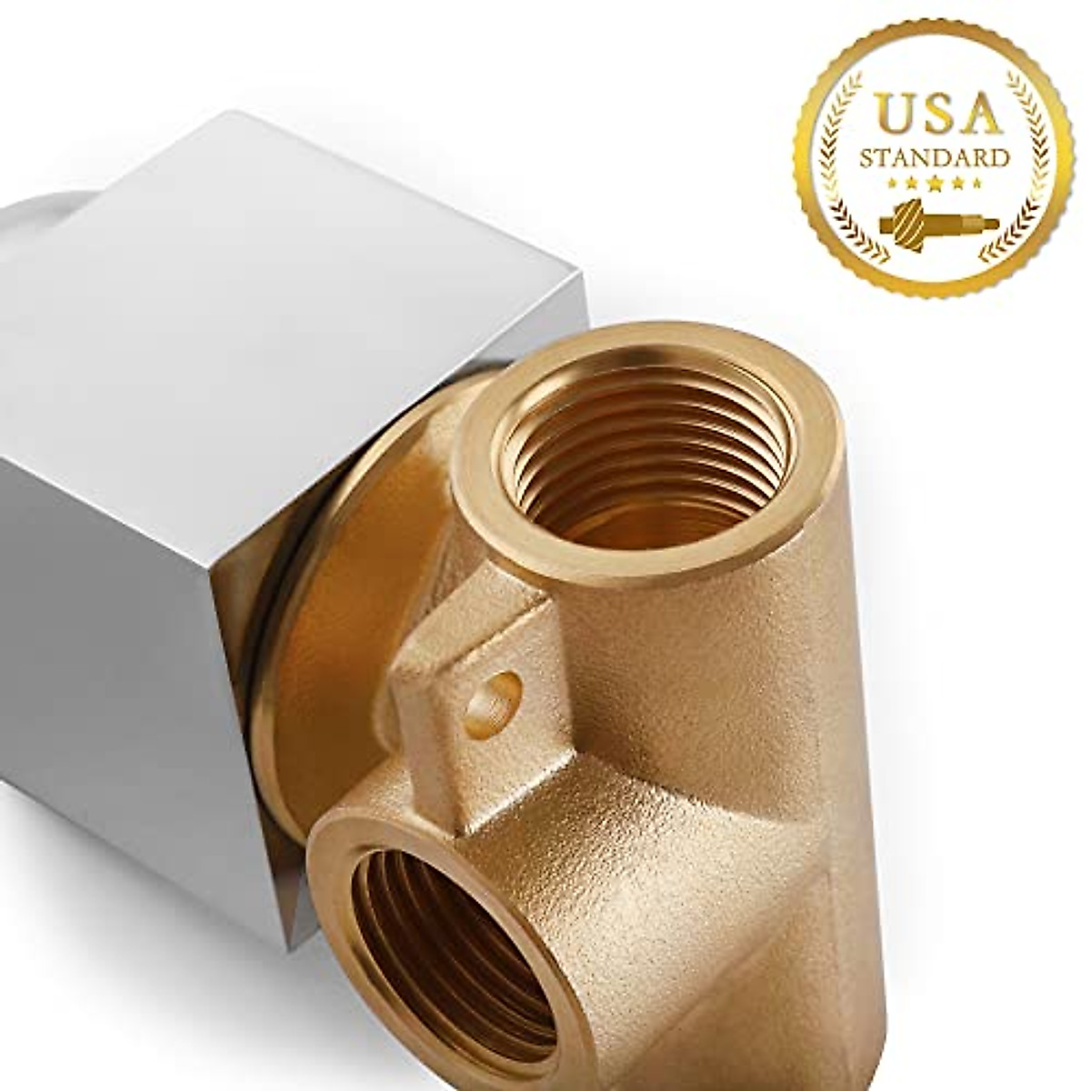 Shower Mixer Valve Kit Wall Mount Bathroom Copper Faucet Shower Mixer Set Rough in Valve and Trim Kit, Dr Faucet Polished Chrome