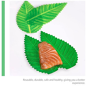 Operitacx 200pcs Artificial Leaf Sushi Plate Decoration Fake Green Leaves Sashimi Serving Tray Sushi Dish Platter Ornaments for Japanese Restaurant Decor