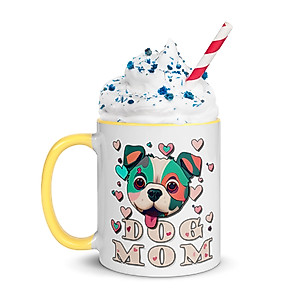 Dog Mom Mug - Ceramic Coffee Cup (Yellow, 11oz)