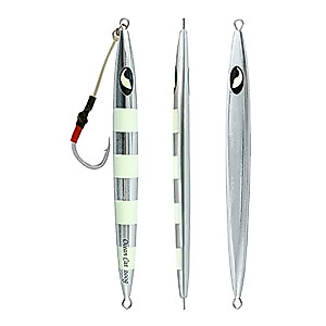 OCEAN CAT Saltwater Jigs Speed Jigging Slow Jigging Pitching Lures,Vertical Jigging Artificial Lures Lead Metal Flat Jigs Jigging Baits Jigging Lure Fishing jigs (Silver, 400G)