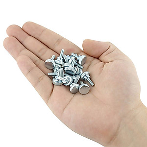 30Pack M4x10mm Thumbscrew Threaded Knurled Grip Knobs Thumb Screw, Flat Knurled Head Fully Threaded Thumbscrews Bolts Fastener, Vesa Screws, Monitor Mount Screws for TV and Monitor Mount