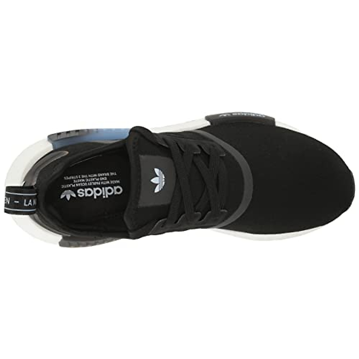 adidas Originals Women's NMD_R1 Sneaker, Black/White/Blue Dawn, 6