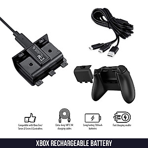 Wasserstein 700mAh Controller Battery Packs Compatible with Microsoft Xbox Wireless Controller 2020 Model (Xbox Series X, Xbox Series S, & Xbox One) - Make Your Gaming Experience Convenient