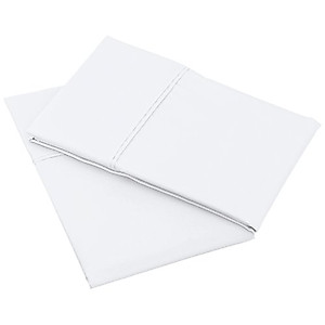 Amazon Basics 400 Thread Count Cotton Pillow Cases - Standard, Set of 2, White