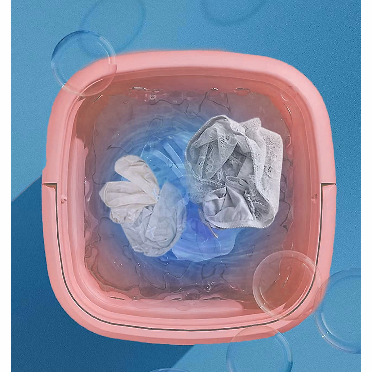 Krneaoch 6L 36W Portable Folding Washing Machine, Washing Machine Mini Portable Washing Machine, Portable Washer for Camping, RV, Travel, Small Spaces, Lightweight and Easy to Carry