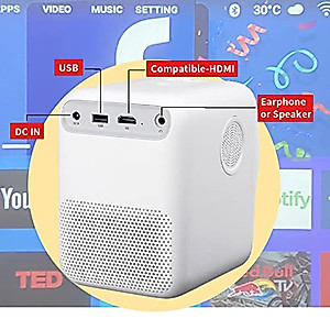 n/a T2 Max Projector 1080p Mini Led Portable WiFi Full Projector 4k 1920 * 1080p Keystone Correction for Home (Color : D)