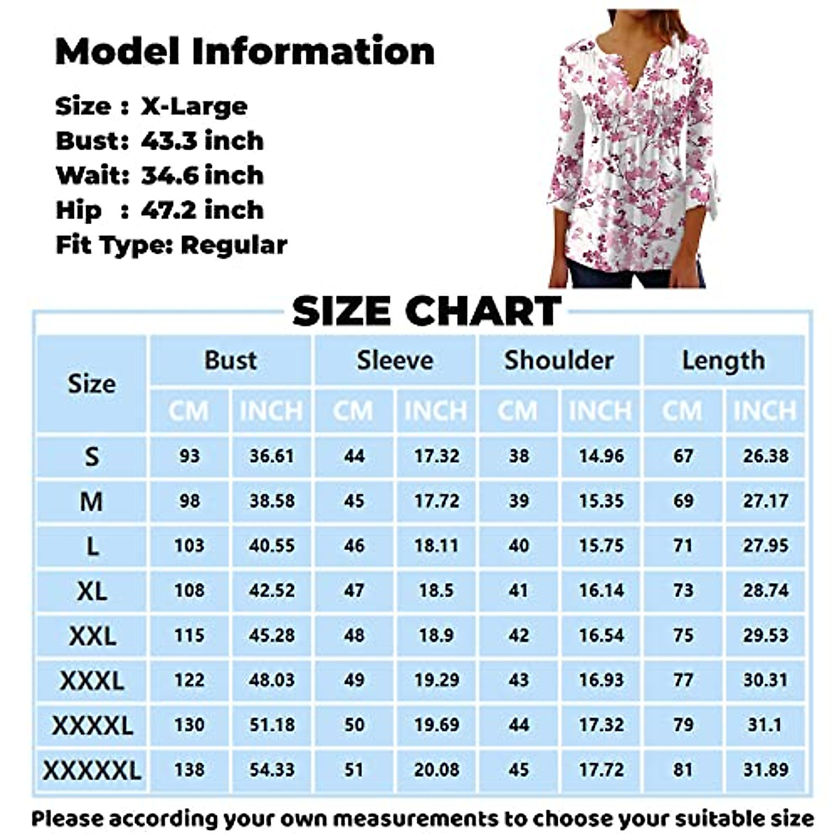 Women's Summer Tops White V Neck Women Womens Workout Tops Orange Corset Bluey Button Down Shirt Ruffle Sleeve Tops 3/4 Sleeve Tees for Women Loose Fit,Cyan,X-Large