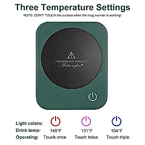 Mug Warmer for Desk, Coffee Mug Warmer with Auto Shut Off, ANBANGLIN Coffee Warmer for Coffee Milk Tea, Candle Wax Cup Warmer Heating Plate (Green-NO Mug)