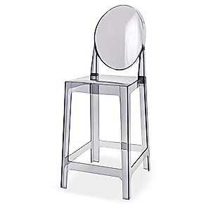 2xhome Transparent Modern Mid Century Armless With Back Ghost Counter Height Bar Stool Chair 25",