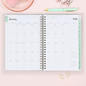 Blue Sky 2024 Weekly and Monthly Planner, January - December, 5" x 8", Frosted Cover, Wirebound, Laurel (144730)