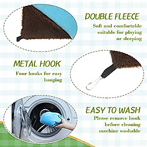 Nuogo 4 Pcs Pet Cage Hammock Small Animal Hanging Hammock Ferret Cage Accessories Double Layer Ferret Bed for Rat Guinea Pig Squirrel Chinchilla Playing and Sleeping, Green Blue Gray Yellow