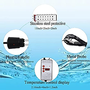 𝑼𝒑𝒈𝒓𝒂𝒅𝒆 1500W Electric Immersion Water Heater for Bathtub/Hot Tub/Inflatable Pool, Stainless Steel Submersible Bucket Heater with Temperature Controller, Rapid Heat 5 Gallons Water in Minutes