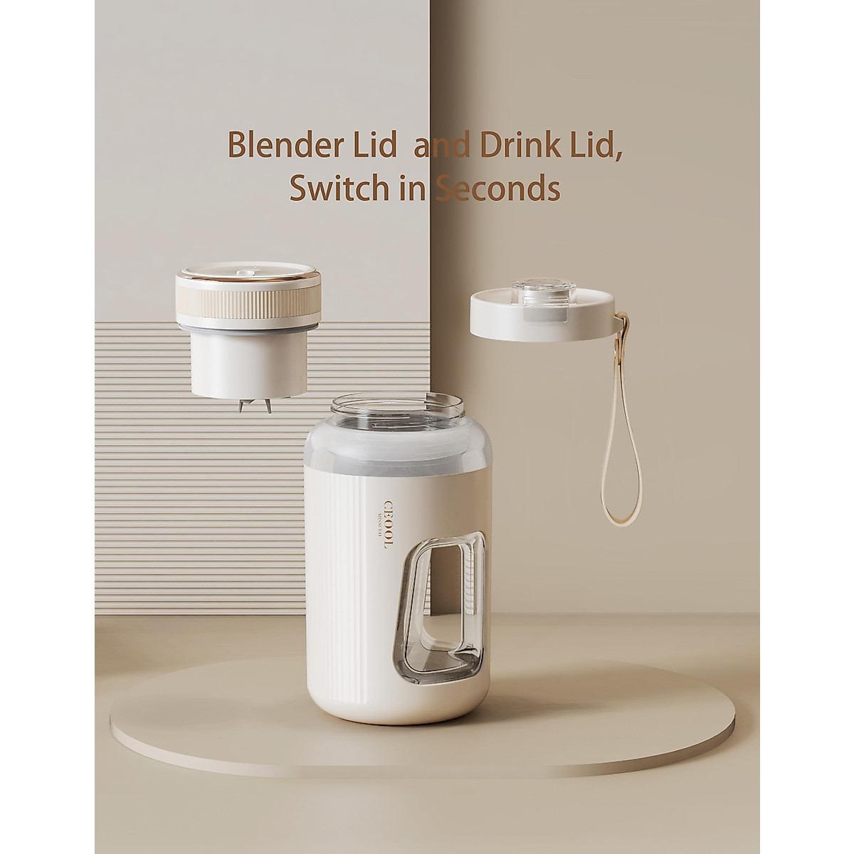 Portable Blender for Protein Shakes, 21oz, USB-C Rechargeable Blender with 10 Blades, Blender for Shakes and Smoothies, Leakproof and Reusable, Suitable for Travel, Home, Office, Gym