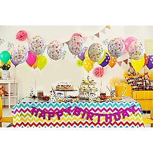 Rainbow Multicolor Confetti Balloons | Bright Colorful Confetti Pre-Filled | Wedding Engagement Birthday Party Events (16 Pack Rainbow, 12 inches)