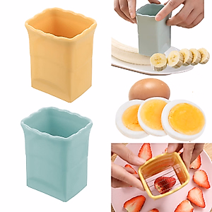 2 Pack Cup Slicers | Egg Slicers | banana slicers | Strawberry Cutter | Quickly Making Fruit Vegetable Salad | Creative Kitchen Gadget COKSDUPID