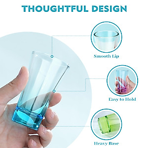 SAIAOKJ Shot Glasses Set, 2 Oz Heavy Base Shot Glasses, 6 Pack Tequila Shot Glasses with Gift Box Round Shot Glass for Tequila Whiskey Vodka Liquors Cocktail (Ombre Colorful)