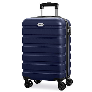 AnyZip Luggage PC ABS Hardside Lightweight Suitcase with 4 Universal Wheels TSA Lock Carry-On 20 Inch Dark Blue