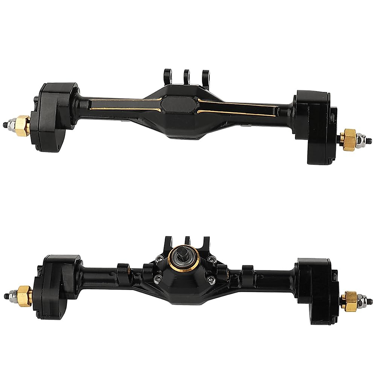 RZXYLRC TRX4M Heavy Brass + Aluminum Alloy Front & Rear Diamond Portal Axle Complete Set for 1/18 RC Crawler TRX-4M Metal Ground Clearance Upgrade Parts