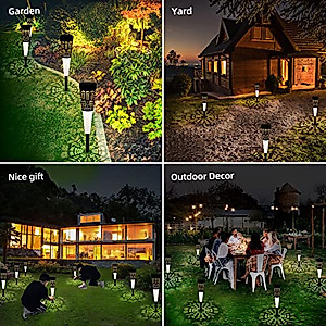 Vingtok Solar Pathway Lights 4 Pack, Solar Lights Outdoor Waterproof, 15 Hrs Long-Lasting LED Solar Powered Garden Path Lights for Walkway Yard Backyard Lawn Landscape Decorative (Warm White)
