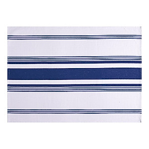 RIANGI Kitchen Towels Cotton (20x30 Inches 6 Pack) Blue And White Kitchen Towels Hand Towels With Hanging Loop Tea Towels For Kitchen, Absorbent Dish Towels, Best For Drying Dishes Navy Kitchen Towels